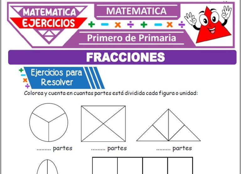 Ejercicios de Fracciones para Primero de Primaria