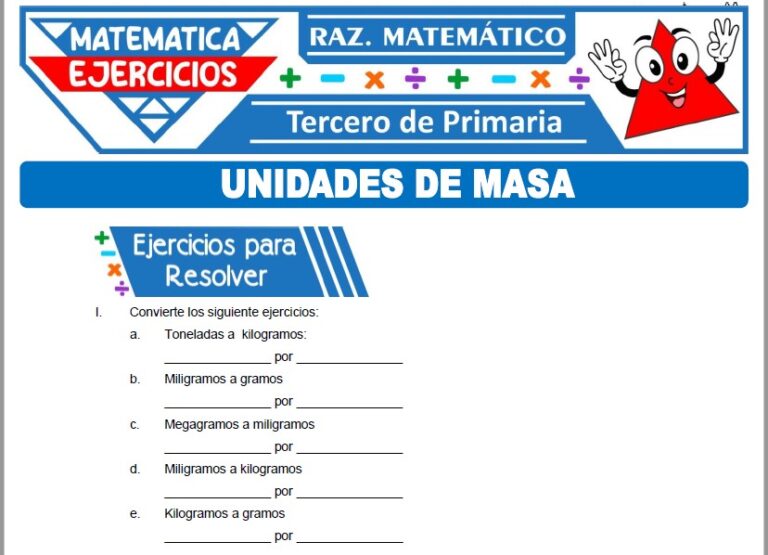 Ejercicios de Unidades de Masa para Tercero de Primaria